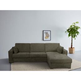 Home Affaire Ecksofa »Roma "M" Matratzenhöhe 14 cm, Dauerschlaffunktion, mit Unterfederung, « Liegemaße ca 143x198 cm, L-Form grün