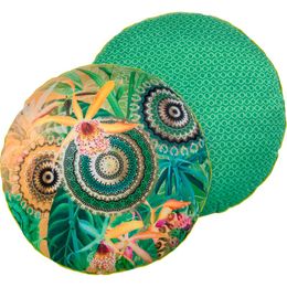 HIP Dekokissen &raquo;Yissa&laquo; Mit F&uuml;llung, 1 St&uuml;ck, Biese, 30x60, Wendeoptik, Weich, Mandala, Gr&uuml;n gr&uuml;n/ocker/bunt/multi + bedruckt Obermaterial: 100%...