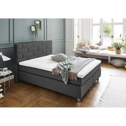 Westfalia Schlafkomfort Boxspringbett mit Topper charcoal