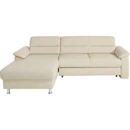 Sit & More SIT&MORE Ecksofa »Ascara L-Form« inklusive Boxspring/Federkern-Polsterung, wahlweise mit Bettfunktion creme
