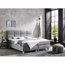Westfalia Schlafkomfort Boxspringbett mit Topper grey