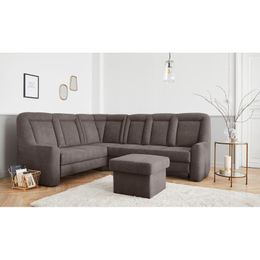 Sit & More SIT&MORE Ecksofa »Melissa L-Form« klassisches Polsterprogramm, wahlweise Bettfunktion und Schubkasten espresso