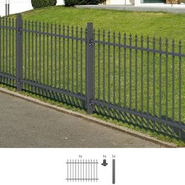Alberts Metallzaun &raquo;Anbauset Chaussee&laquo; H&ouml;he: 100 und 120 cm, Breite: 200 cm, zum Aufschrauben grau Aluminium