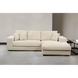 WERK2 Ecksofa »Eden modern und zeitlos, geschmackvolles Sofa, Breite 286cm, L-Form« Design Ecksofa in Cord mit besonders weichem Sitzkomfort Natur