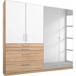 Rauch Kleiderschrank »Harburg Bestseller im Schlafzimmer« Schlafzimmerschrank Schrank Garderobe mit Spiegel struktureichefarben hell/weiß