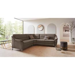 Places of Style Ecksofa &raquo;Cardoso L-Form&laquo; mit Trapezecke f&uuml;r mehr Sitzkomfort, wahlweise auch mit Bettfunktion braun Luxus-Microfaser ALTARA NUBUCK (