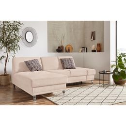 Sit & More SIT&MORE Ecksofa »Clio L-Form« wahlweise mit Bettfunktion oder Vorziehsitz und Bettkasten, Federkern creme