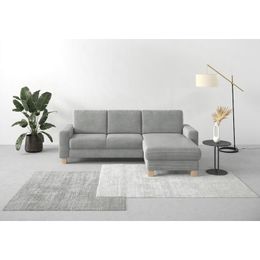 Home Affaire Ecksofa »Summer L-Form« mit Recamiere, mit oder ohne Bettfunktion und Bettkasten, Cord-Bezug silber