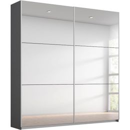 Rauch Schwebetürenschrank »Kleiderschrank Schrank Garderobe REFLECT« inkl. praktischer Innenausstattung mit 2 Stoffboxen MADE IN GERMANY Graumetallic