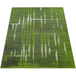 Paco Home L&auml;ufer &raquo;ECE 924&laquo; rechteckig 13 mm H&ouml;he Teppich-L&auml;ufer, Kurzflor, modernes Matrix Design gr&uuml;n Obermaterial: 100% Polypropylen B : 70 cm...