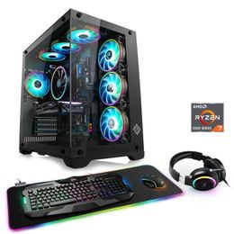 CSL Gaming-PC »Aerion A56116 Advanced Edition« schwarz Inkl. Maus, Tastatur, Headset & Mauspad, AC WLAN 867 MBit/s: Komplett ausgestattet startklar.