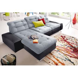 Sit & More SIT&MORE Ecksofa »Palomino L-Form« wahlweise XL oder XXL und mit Bettfunktion schwarz/hellgrau