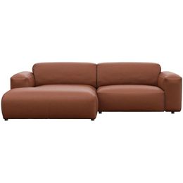 FLEXLUX Ecksofa »Lucera Chaislongue rechts oder links, L-Form, bequem« modern & anschmiegsam, Kaltschaum, Stahl-Wellenunterfederung Old Chestnut Brown
