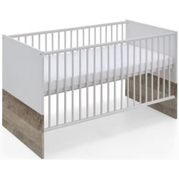 Arthur Berndt Babybett &raquo;Selina&laquo; Made in Germany Platinum Oak/wei&szlig;