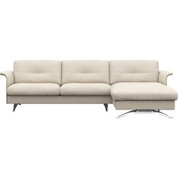FLEXLUX Ecksofa »Glow bequem und komfortabel durch hochwertigen Sitzaufbau, L-Form« Modernes skandinavisches Design Warm White