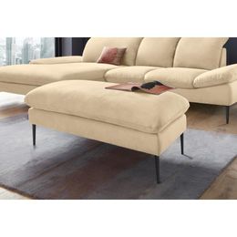 W.Schillig Hocker &raquo;enjoy&MORE&laquo; F&uuml;&szlig;e schwarz pulverbeschichtet, Breite 106 cm beige Chenille-Flachgewebe R66 (85% Polyester, 15% Nylon);Longlife Xtra-