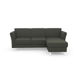 Sit & More SIT&MORE Ecksofa »Visby L-Form« wahlweise mit Bettfunktion und Bettkasten, frei im Raum stellbar anthrazit