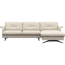 FLEXLUX Ecksofa »Glow, super bequem durch hochwertigem Sitzaufbau mit Federkern, L-Form« Modernes skandinavisches Design Warm White