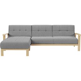 Sit & More SIT&MORE Ecksofa »Billund L-Form« Armlehnen aus Buchenholz in natur, verschiedene Bezüge und Farben gray