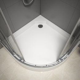 MARWELL Rundduschwanne &raquo;Chrystal Round Viertelkreis&laquo; passend f&uuml;r Viertelkreis Duschkabine 90x90 mit einem Radius von 55 cm wei&szlig;