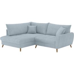 MR. COUCH Ecksofa »Blackburn II, L-Form« Mit Kaltschaumpolsterung bis 140 kg belastbar Stripes 8624 blue grey