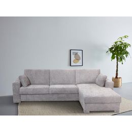 Home Affaire Ecksofa »Roma "L" Dauerschlaffunktion, mit Unterfederung« Matratzenhöhe 14cm, , Liegemaße ca 163x198 cm, L-Form hellgrau 0
