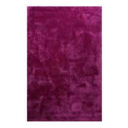 HOMIE LIVING Teppich »Pisa« rund 25 mm Höhe Hochflor, Microfaser, uni, weich, Shaggy, Wohnzimmer, Schlafzimmer violett pink Obermaterial: 100%...