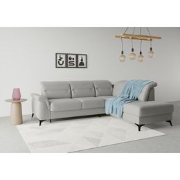 Sit & More SIT&MORE Ecksofa »Sinatra L-Form« mit Ottomane, optional mit Kopfteilverstellung und Armteilfunktion grau