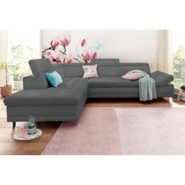 Sit & More sit&more Ecksofa &raquo;Limit L-Form&laquo; wahlweise mit Bettfunktion und Bettkasten grau Kunstleder SOFTLUX ;Luxus-Microfaser ALTARA NUBUCK (100% Polyester);