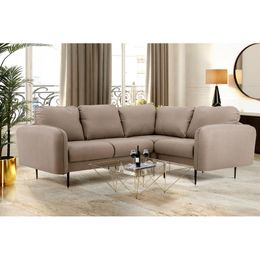 Home Affaire Leonique Ecksofa »Skidi L-Form« mit losen Rückenkissen und Keder oben auf der Armlehne grau Korpus/Basismaterial: 100% Polyester....