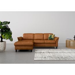 Sit & More sit&more Ecksofa &raquo;Maggiore L-Form&laquo; wahlweise mit Kopfteilverstellung, Bettfunktion und Bettkasten braun 100% Polyester