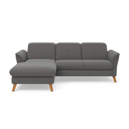Sit & More SIT&MORE Ecksofa »Romero L-Form« wahlweise mit oder ohne Relax-Funktion, Bettfunktion, Bettkasten grau