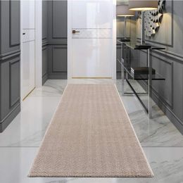 Carpet City Teppich »Friseé-Teppich FANCY805« rechteckig 12 mm Höhe Läufer, Kurzflor, Einfarbig, 3D-Optik, Zickzack Look, Wohnzimmer beige...