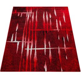 Paco Home L&auml;ufer &raquo;ECE 924&laquo; rechteckig 13 mm H&ouml;he Teppich-L&auml;ufer, Kurzflor, modernes Matrix Design rot Obermaterial: 100% Polypropylen B : 70 cm 1...