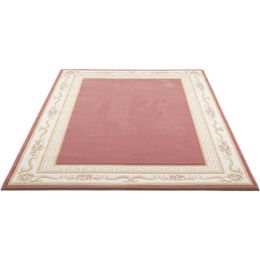 Theko Wollteppich »Pelinia 7745« rechteckig 12 mm Höhe Kurzflor, Uni Farben, mit Bordüre, reine Wolle rosenholz Obermaterial: 100% Wolle B : 120 cm...
