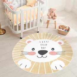 Carpet City Kinderteppich »ANIME897« rund 11 mm Höhe Kinderzimmer Teppich Modern mit lustigen Cartoon-Figuren, Multi gelb Obermaterial: 100%...
