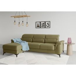 Sit & More SIT&MORE Ecksofa »Sinatra L-Form« mit Recamiere, optional mit Kopfteilverstellung und Armteilfunktion olive