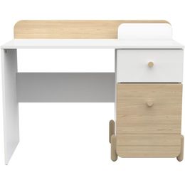 Demeyere Group Schreibtisch »Edaj« Schreibtisch 1 Schublade 1 Tur Eiche/Weiss + Weiss