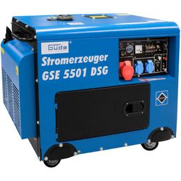 Güde GÜDE Stromerzeuger »GSE 5501 DS« 2 x Schuko 230 V/50 Hz, 1 x CEE 16 A/400 V/50 Hz blau Einfach zu bewegen durch integrierte Transporträder