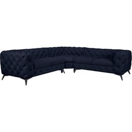 LEONIQUE Chesterfield-Sofa »Ecksofa GLYNIS L-Form mit Wellenunterfederung, Maße B/T/H 264/264/75cm« aufwändige Knopfheftung, moderne Chesterfield...
