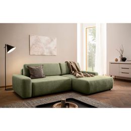 Home Affaire INOSIGN Ecksofa »TORGE (264cm), Schlafsofa in Cord, Samtvelours o Struktur fein, L-Form« Schlaffunktion, Bettkasten, Liegefläche:...