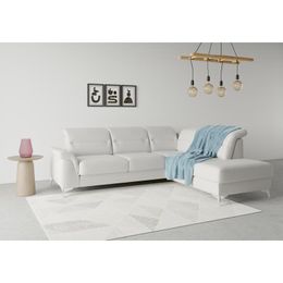 Sit & More SIT&MORE Ecksofa »Sinatra L-Form« mit Ottomane, optional mit Kopfteilverstellung und Armteilfunktion silber