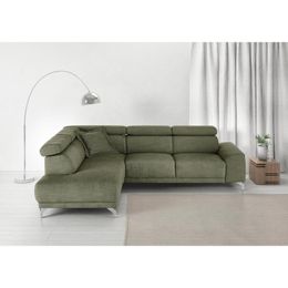 3C Candy Ecksofa &raquo;Greve Sofa immer mit manuelle Kopfteilverstellungen, modern, elegant&laquo; wahlweise motorischer Sitzvorzug, bequem und zeitlos, L-Form 