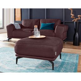 W.Schillig Hocker &raquo;montanaa&laquo; mit Metallf&uuml;&szlig;en in Schwarz pulverbeschichtet, Breite 71 cm braun