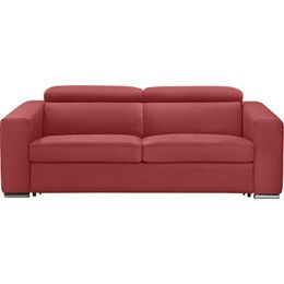 Egoitaliano Schlafsofa »Cabiria, Design und super Sitz- und Liegekomfort« Sofa inkl. Schlaffunktion, Kopfteile verstellbar, mit Metallfüßen marsala
