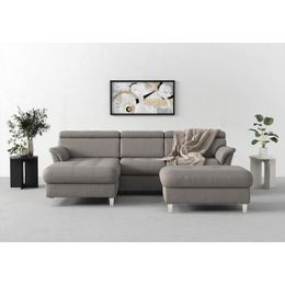 Sit & More SIT&MORE Ecksofa »Marano L-Form« inklusive Kopfteilverstellung, wahlweise mit Bettfunktion, Bettkasten grau 38