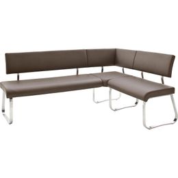 MCA furniture Eckbank »Arco« Eckbank frei im Raum stellbar, Breite 200 cm, belastbar bis 500 kg Braun Moderne Eckbank mit Edlestahl Gestell
