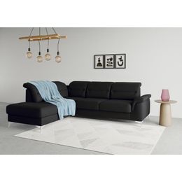 Sit & More SIT&MORE Ecksofa »Sinatra L-Form« mit Ottomane, optional mit Kopfteilverstellung und Armteilfunktion schwarz