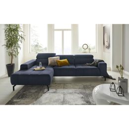 DOMO collection Ecksofa »Cunelli tolle Sitznähte als Designelement, fester Sitzkomfort, L-Form« wahlweise mit 6-fach verstellbarer...