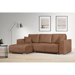 Inosign Ecksofa »BEATRICE optionale Schlafsofa mit Bettkasten, B/T/H: 265/170/86 cm« L-Form, wahlweise auch mit Bettfunktion und Bettkasten curry